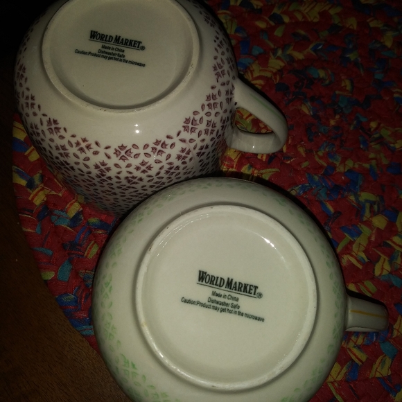 Kitchen | World Market Print Coffee Large Mugs | Poshmark